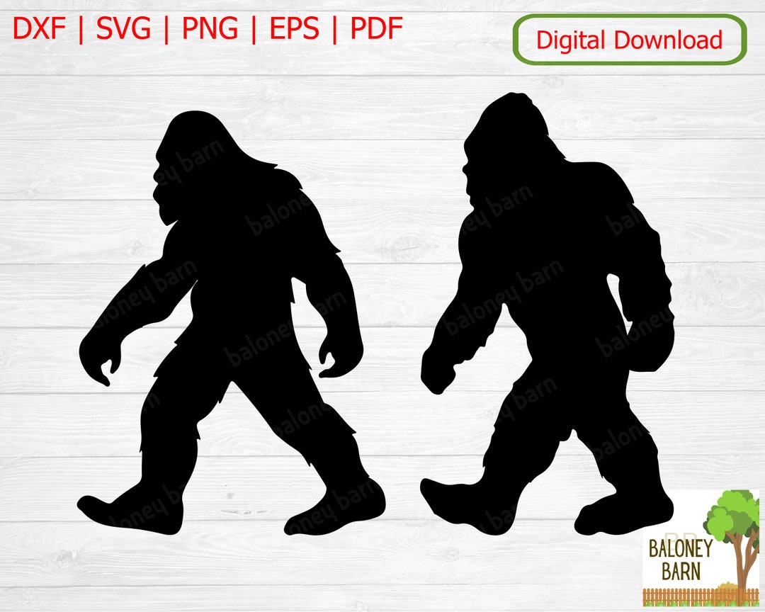 Bigfeet Clipart, Big Feet SVG, Sasquatch Silhouette, Walking Yeti Decal ...