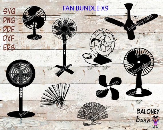 Fan Clipart SVG Fans Silhouette Ceiling Fan Hand Fan | Etsy