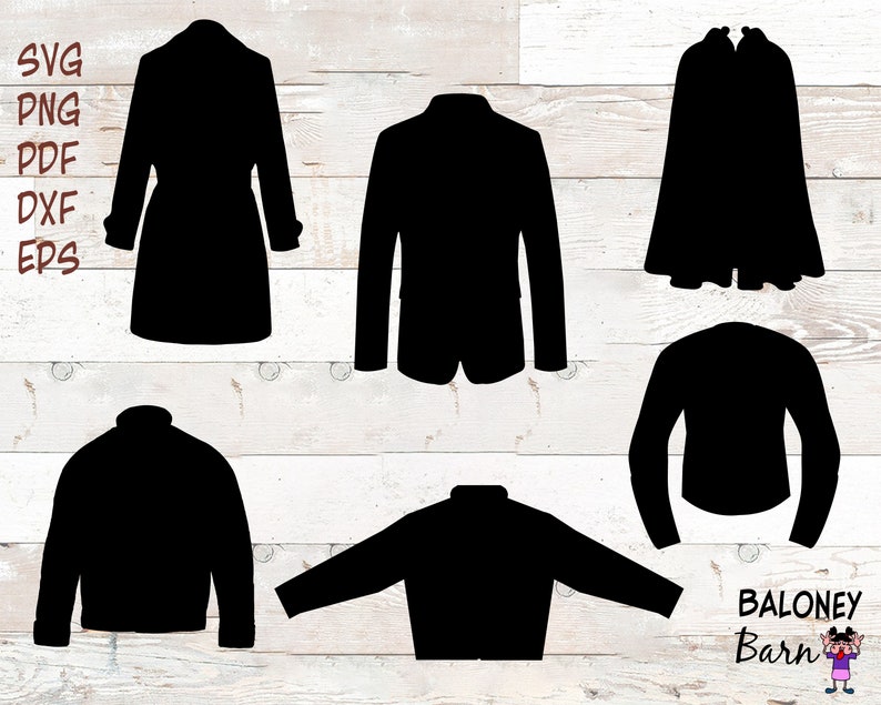 Coat Clipart Coats SVG Winter Dinner Jacket Fall Bomber - Etsy