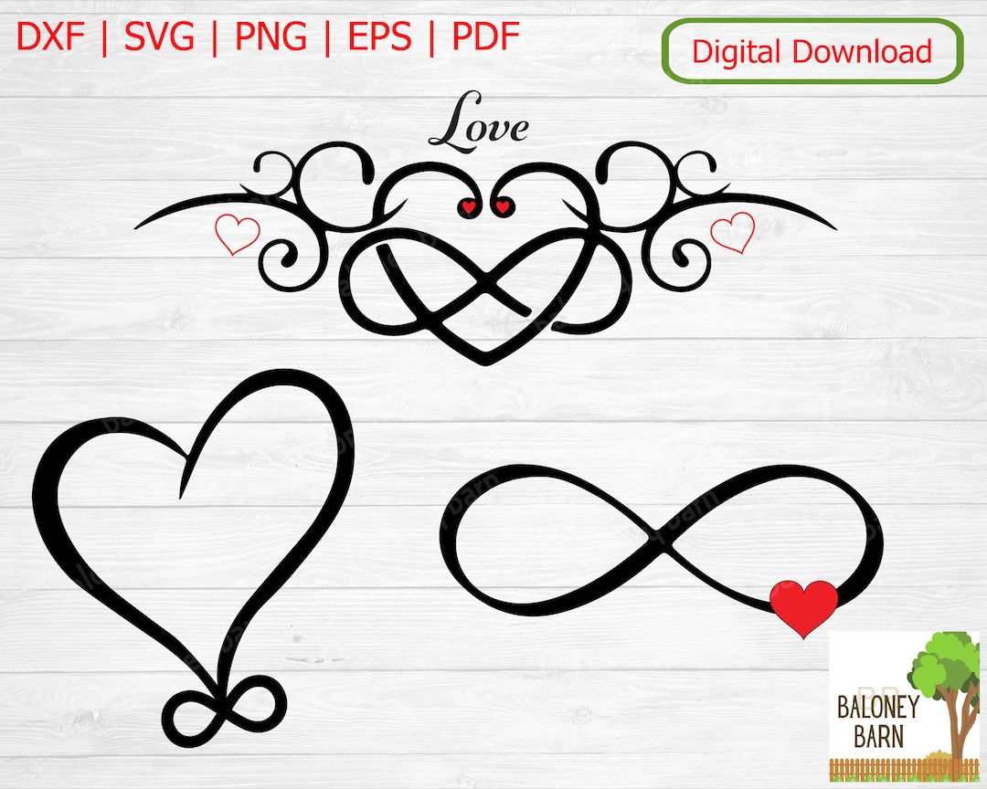 Infinity Heart Clipart, Infinity Love SVG, Heart Silhouette, Forever ...