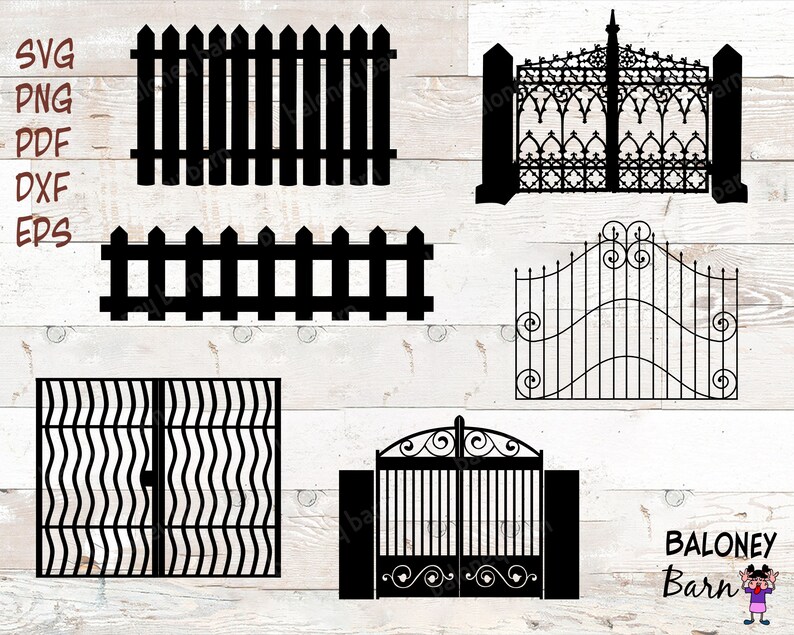 Fence Gate Clipart Fence SVG Barrier Partition Entry Gates - Etsy