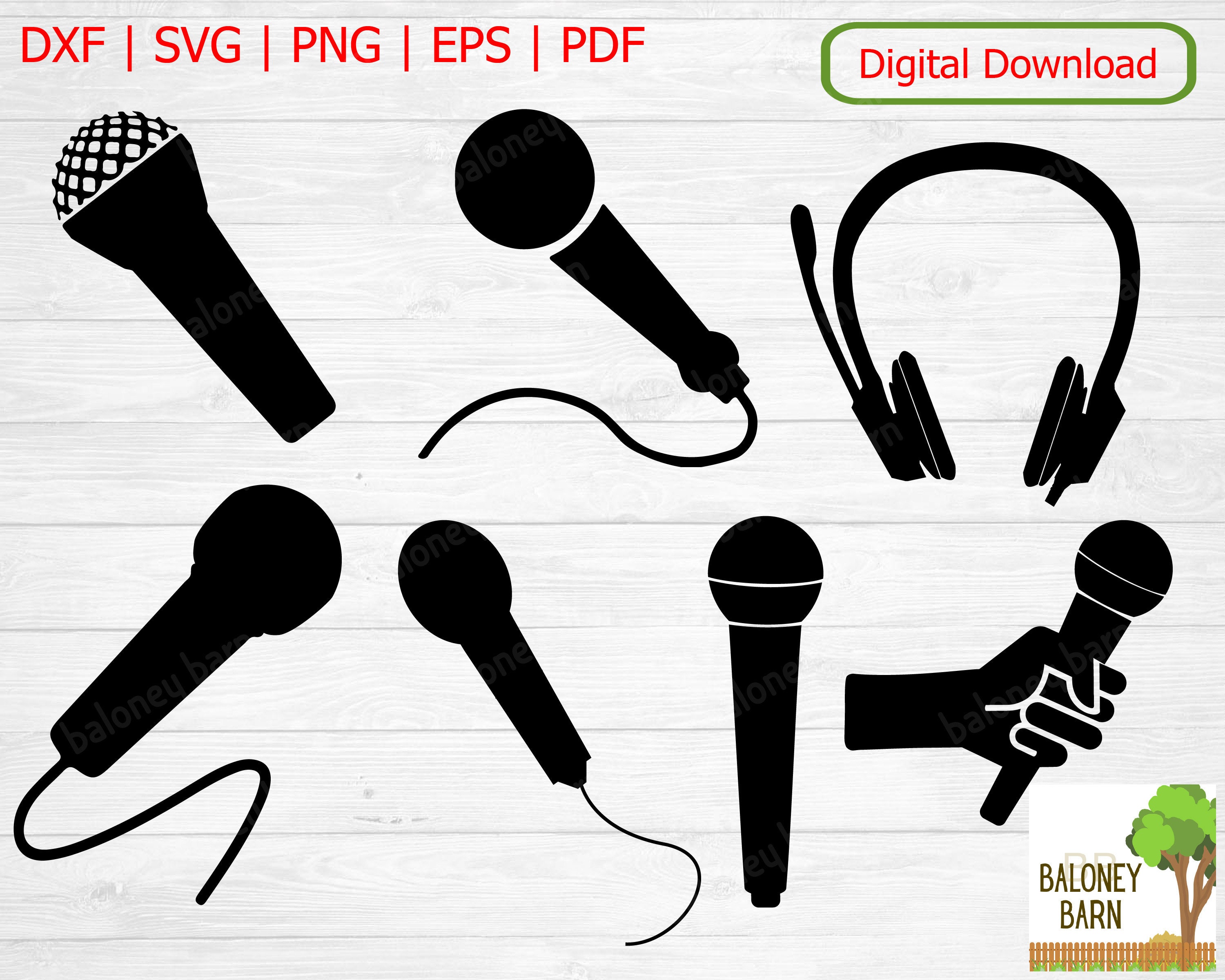 Microphone Clipart, Mic SVG, Microphone Silhouette, Mikrofon Desktop ...