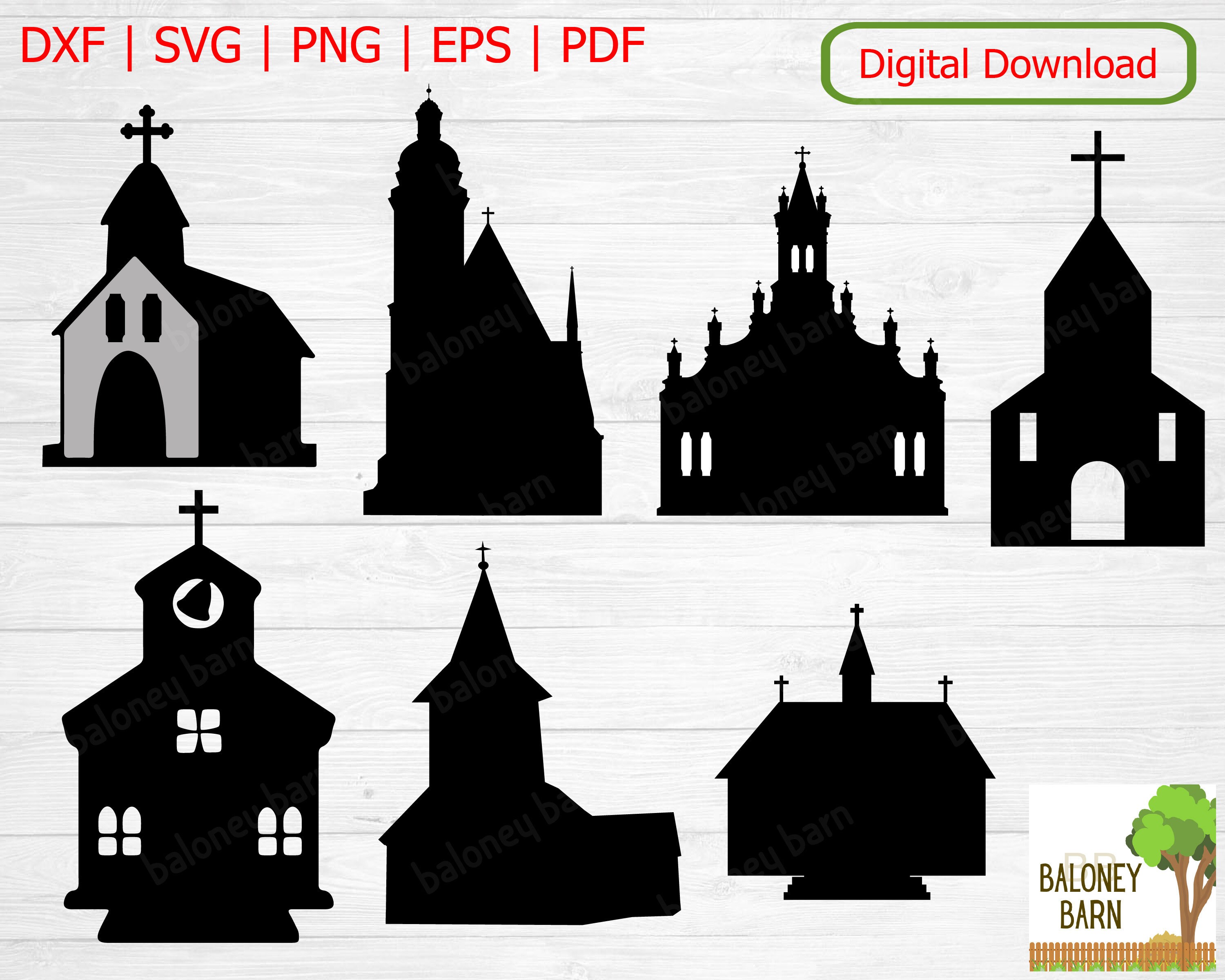 Church Clipart, Church SVG, Kirche Silhouette, Worship Image, House of ...