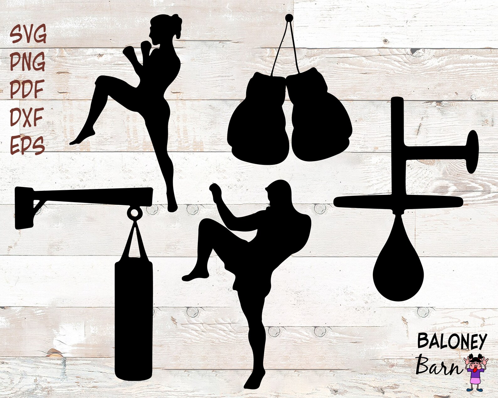Boxing Clipart Boxer SVG Kickboxing Silhouette Fight Sport - Etsy Canada