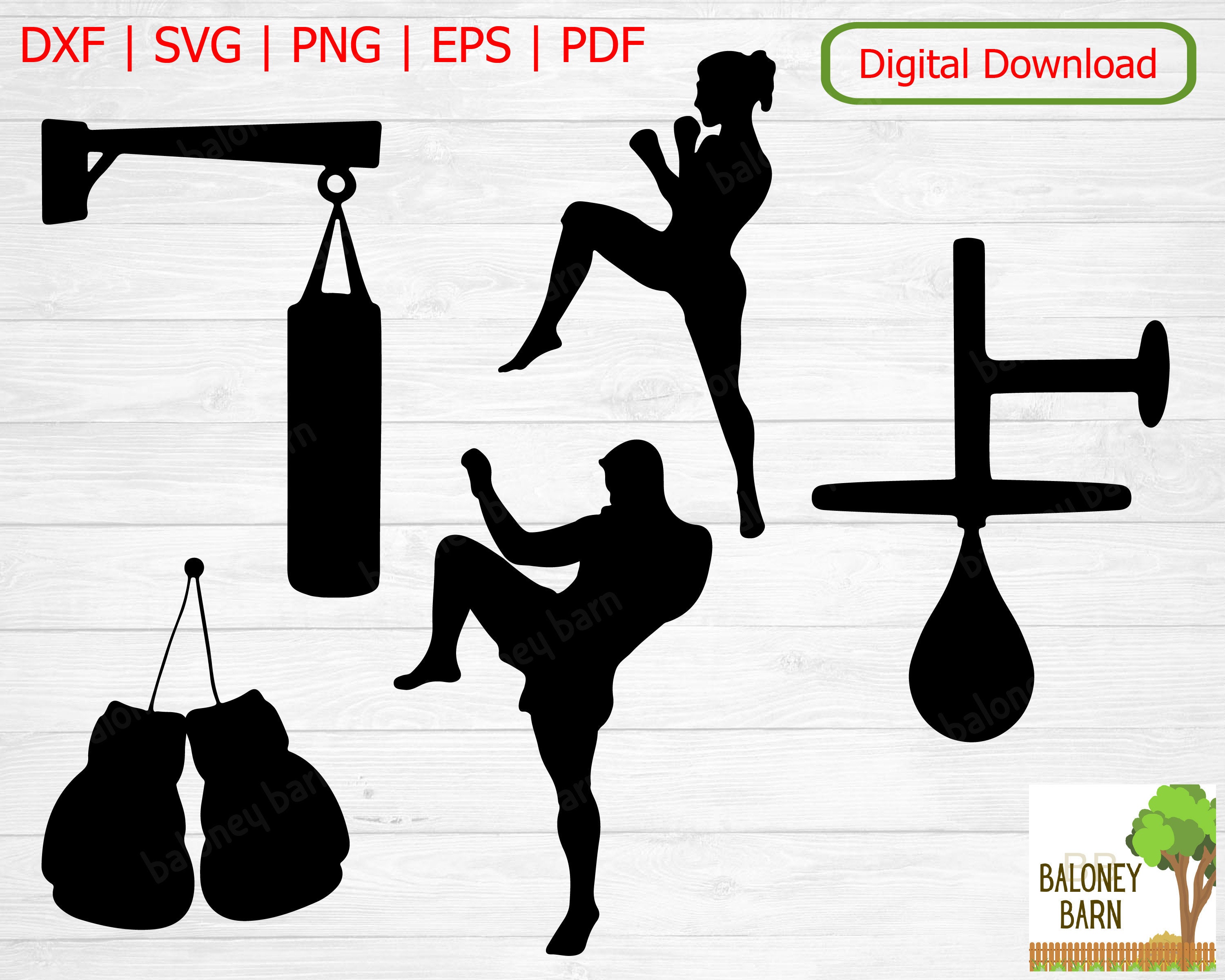 Boxing Clipart, Boxer SVG, Kickboxing Silhouette, Fight Sport, Punching ...