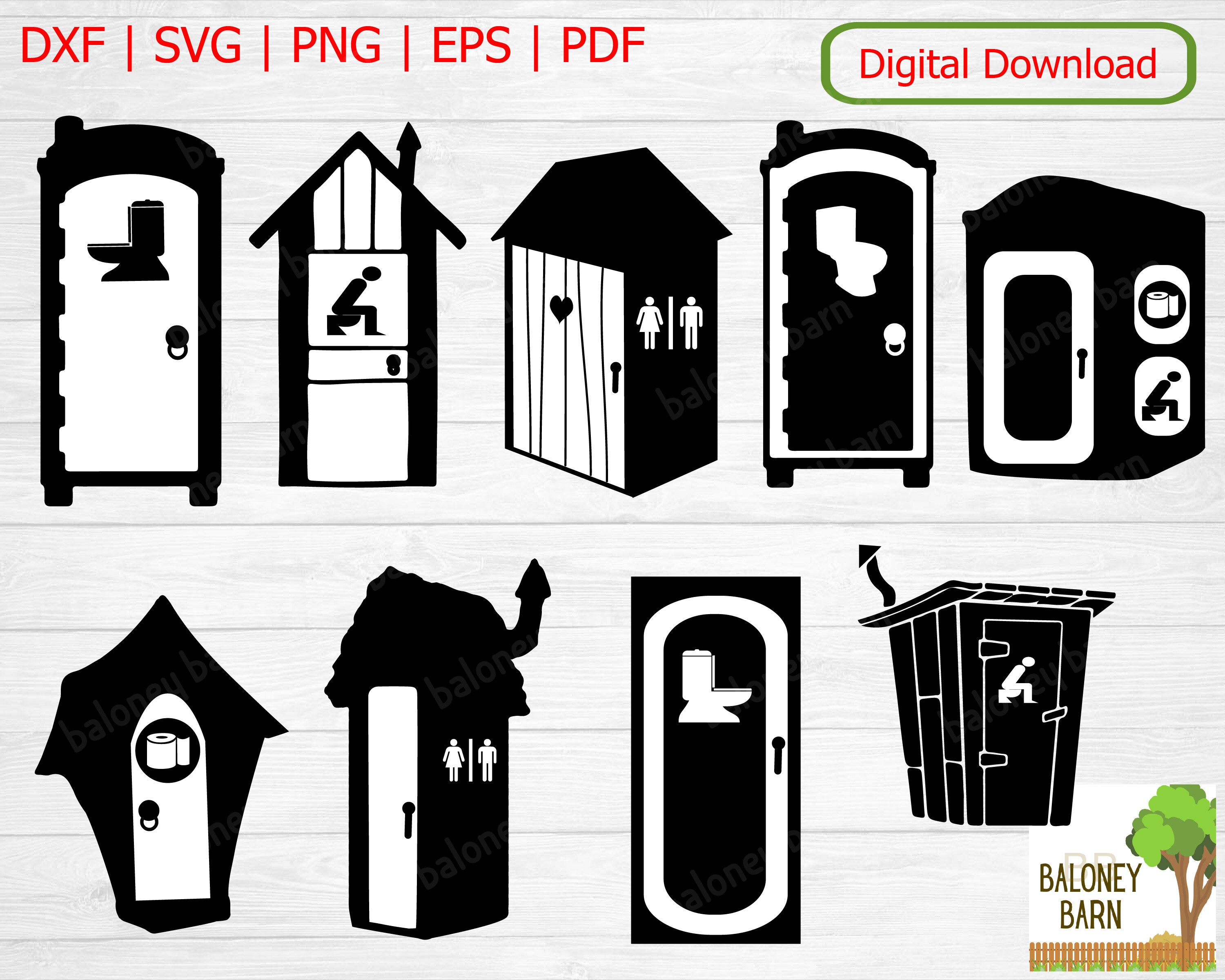 Outdoor Toilet Clipart, Potty House SVG, Outdoor Loo, Camping Toilet ...