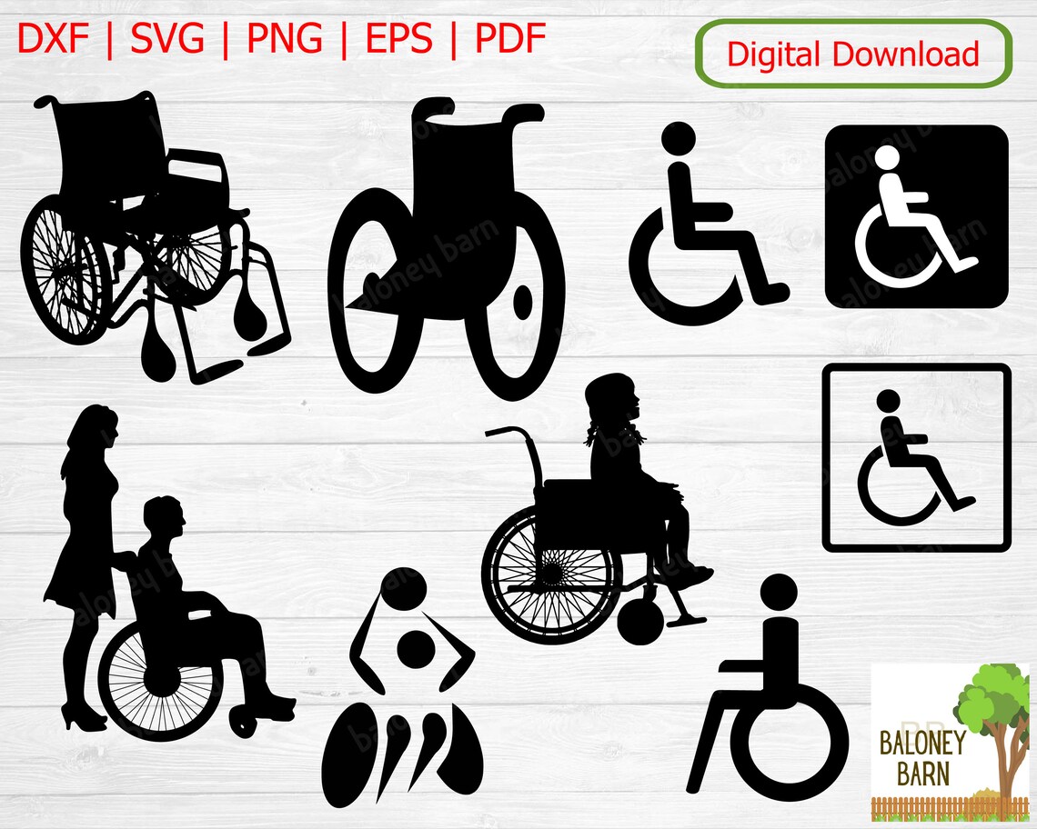 Wheelchair Clipart SVG, Wheelchair Silhouette, Handicapped Sign ...
