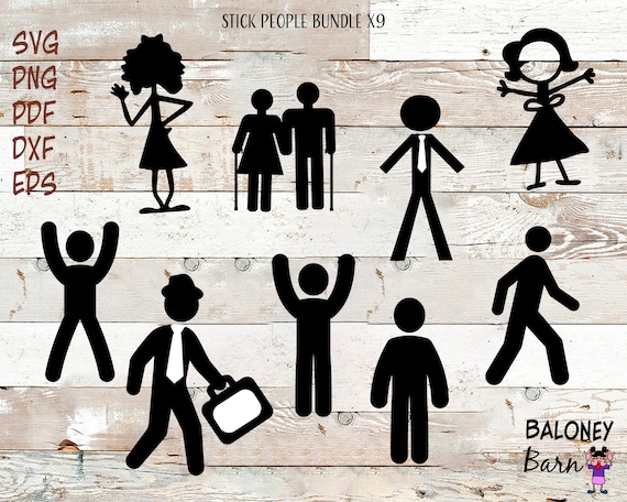 Stick People SVG Stick Figures Clipart Stick Man In Suit | Etsy