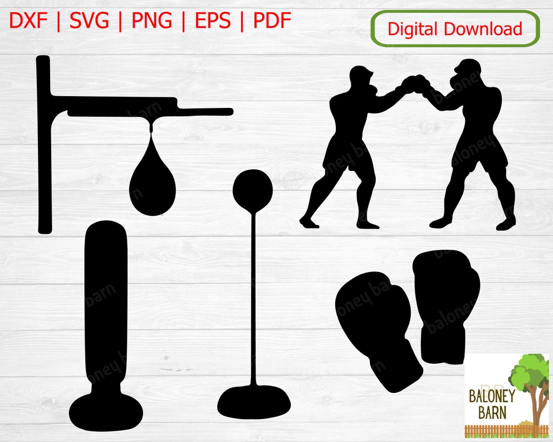Boxing Clipart, Boxer SVG, Box Silhouette, Fight Sport, Punching Bag ...