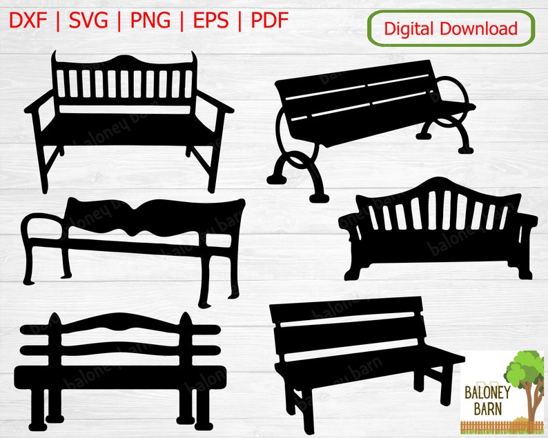 Bench Clipart SVG, Park Seat, Bench Silhouette, Long Bench, Wood Seat ...