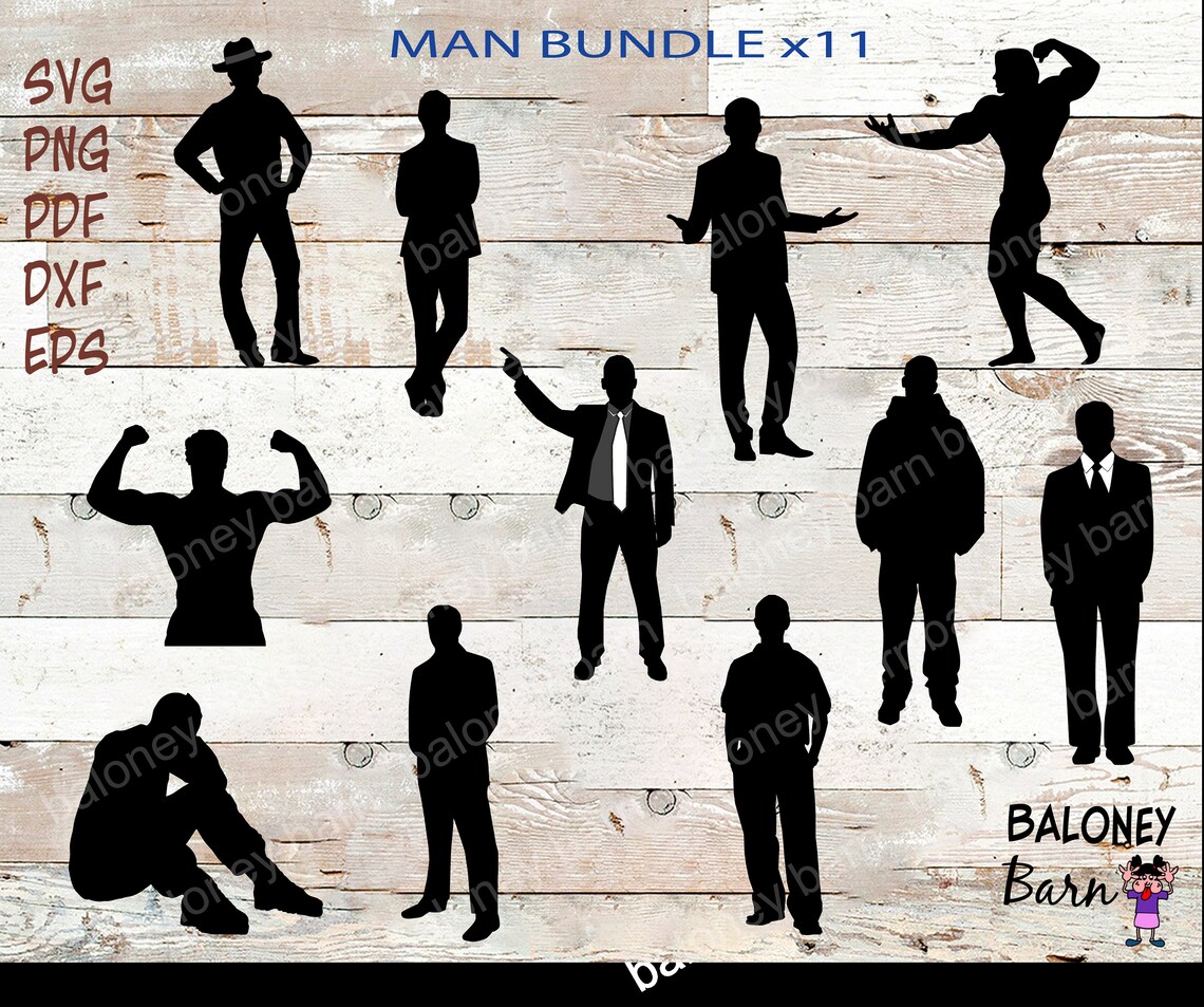 Man Clipart Male SVG Man Silhouette Muscle Man Male - Etsy UK