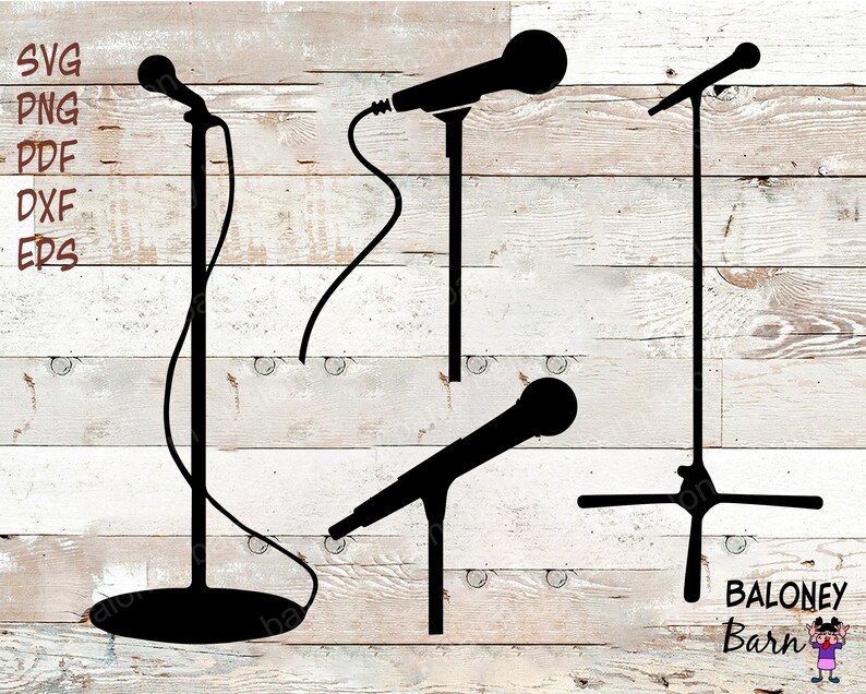 Microphone Clipart Mic SVG Microphone Silhouette Microphone - Etsy