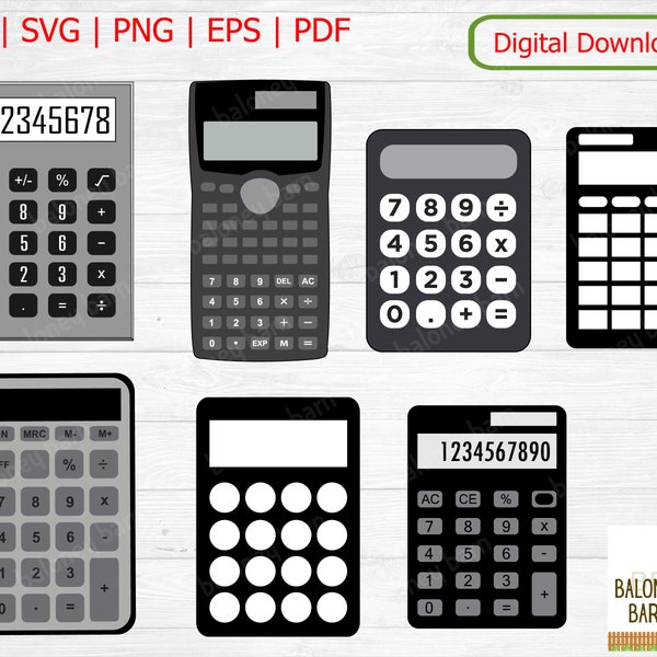 Calculator Svg - Etsy