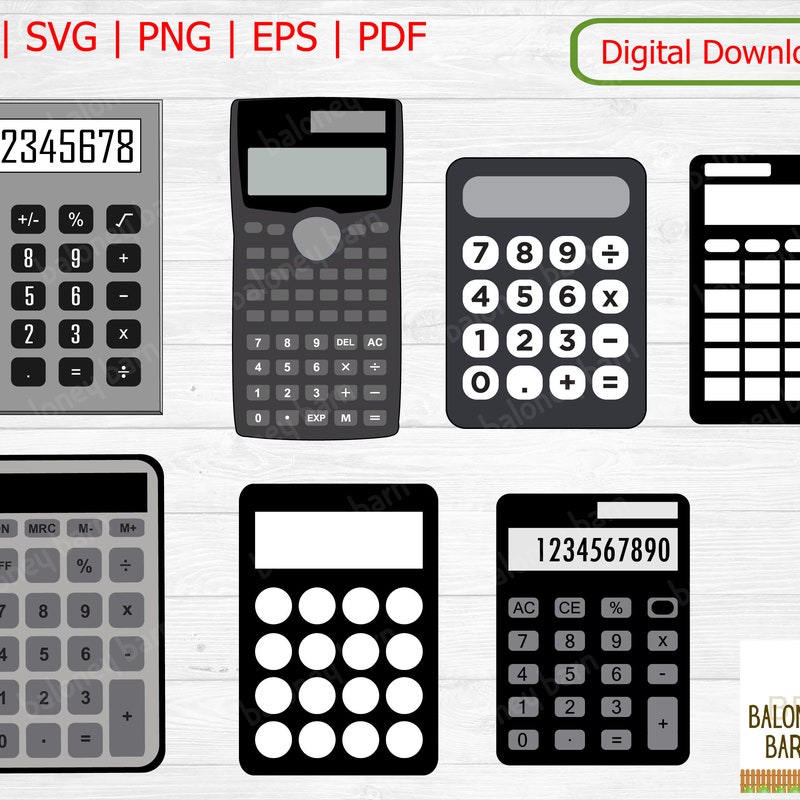 Calculator Svg - Etsy