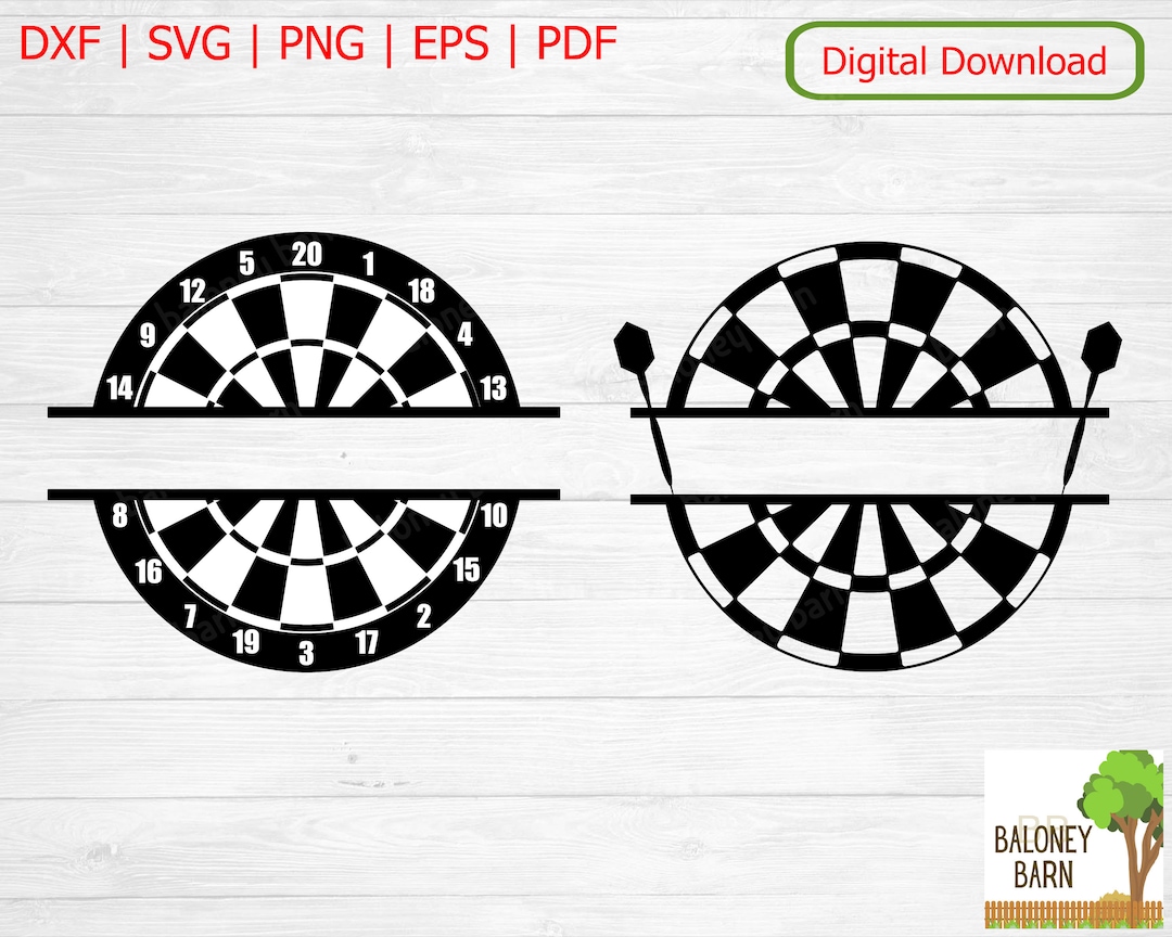 Dartboard Monogram Clipart, Split Monogram, Custom Name, Darts Sport ...