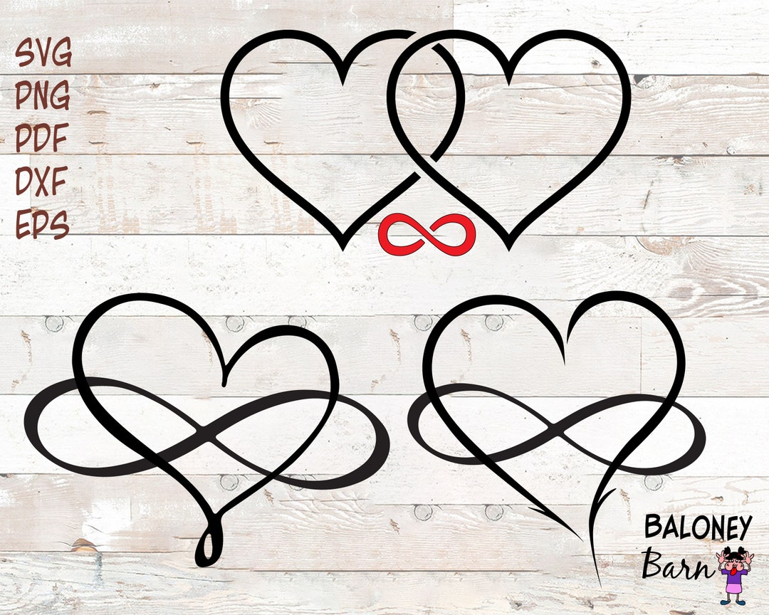 Infinity Heart Clipart Infinity Love SVG Heart Silhouette - Etsy Canada