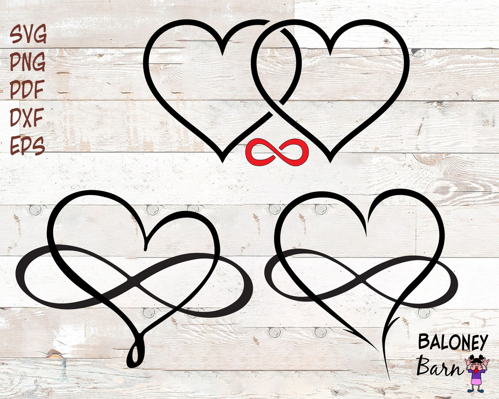 Infinity Heart Clipart Infinity Love SVG Heart Silhouette - Etsy Canada