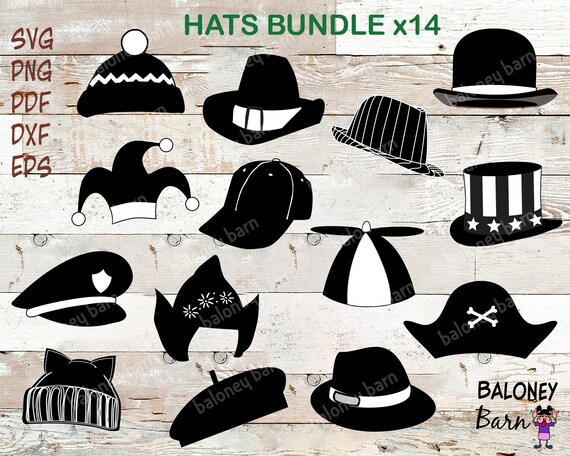 Hats Clipart Hat SVG Hat Clipart Hats Silhouette Hat - Etsy