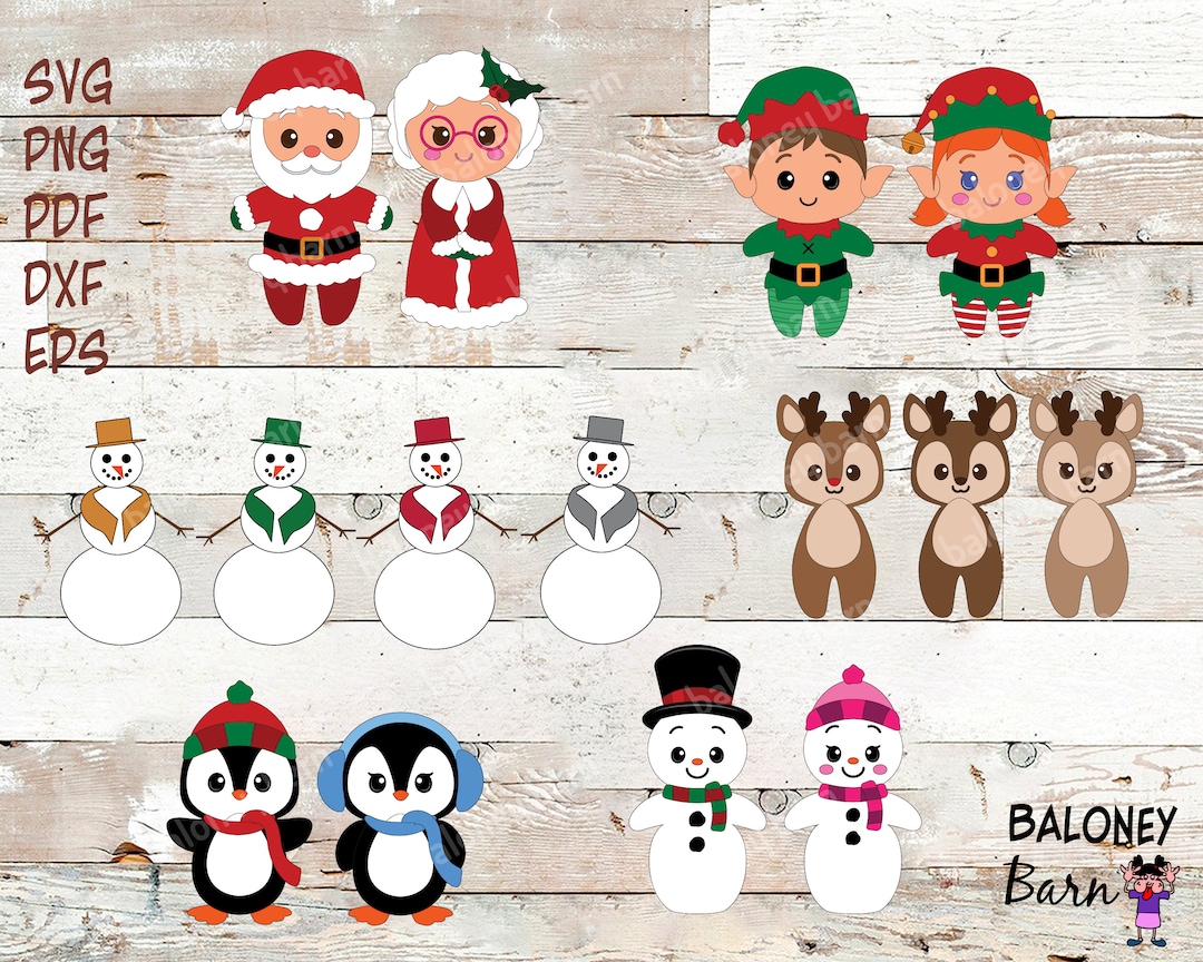 Christmas Clipart Christmas Friends SVG Santa and Mrs Claus - Etsy