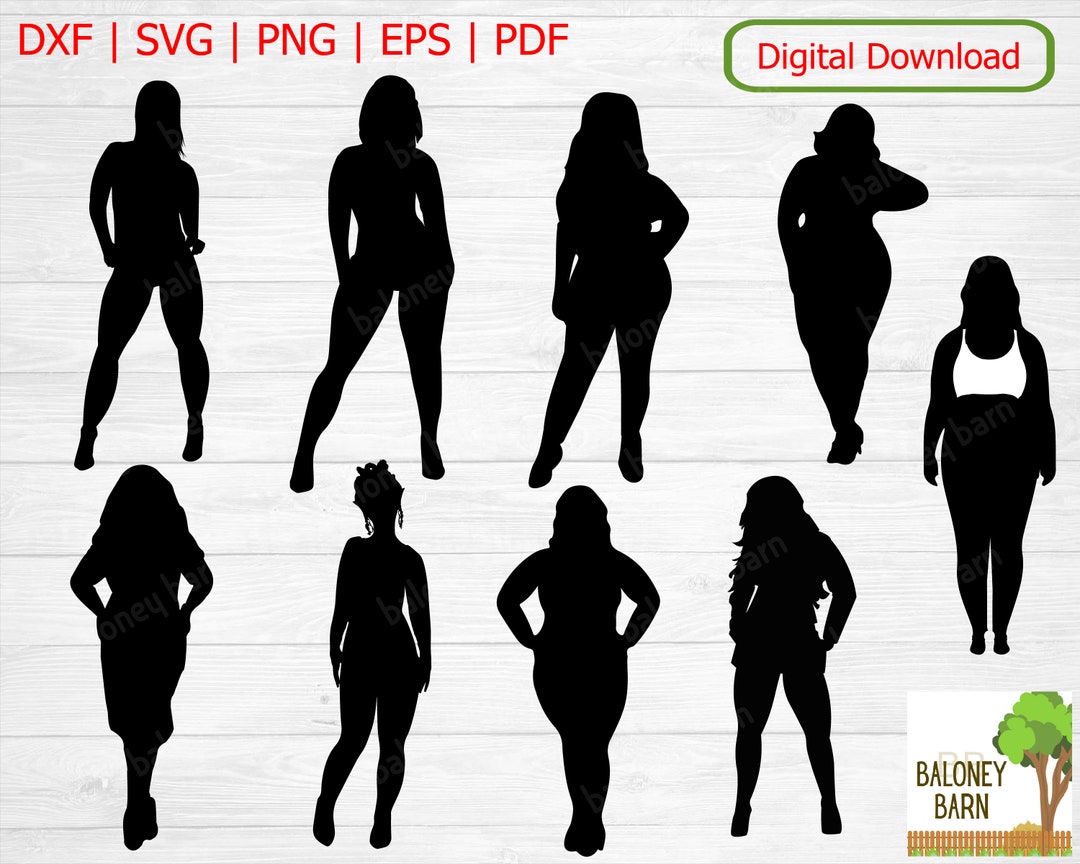 Curvy Woman Clipart, BBW Girls SVG, Full Figured Frau, Thick Thighs ...