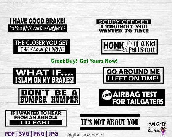 Vehicle Bumper Sticker Bundle Vehicle Sticker Window Decal - Etsy