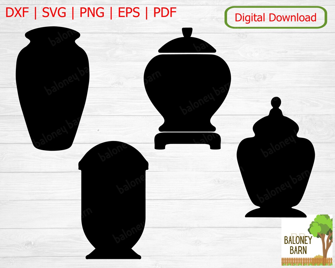 Urn Clipart, Urn SVG, Urn Silhouette, Cremation Jar, Cremate Ashes, Urn ...
