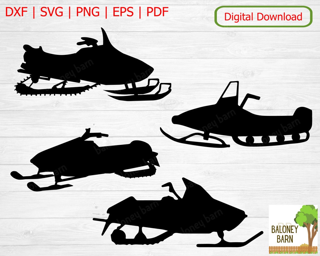 Snowmobile Clipart, Sled SVG, Winter Sport, Snowmobile Silhouette, Snow ...