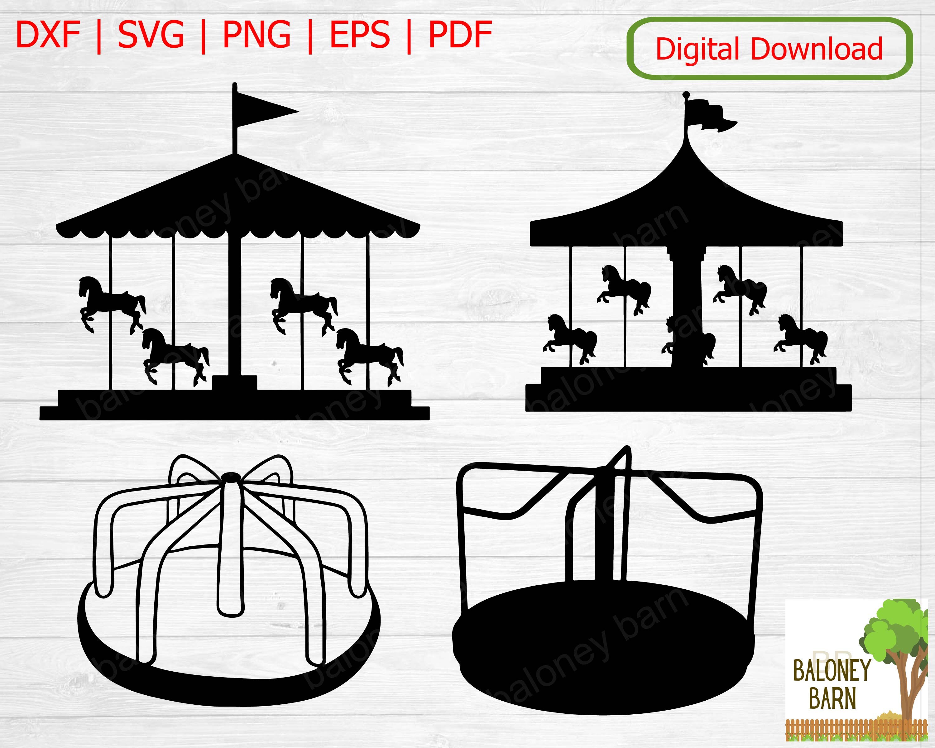 Merry Go Round Clipart Carousel SVG Merry-go-round - Etsy Canada