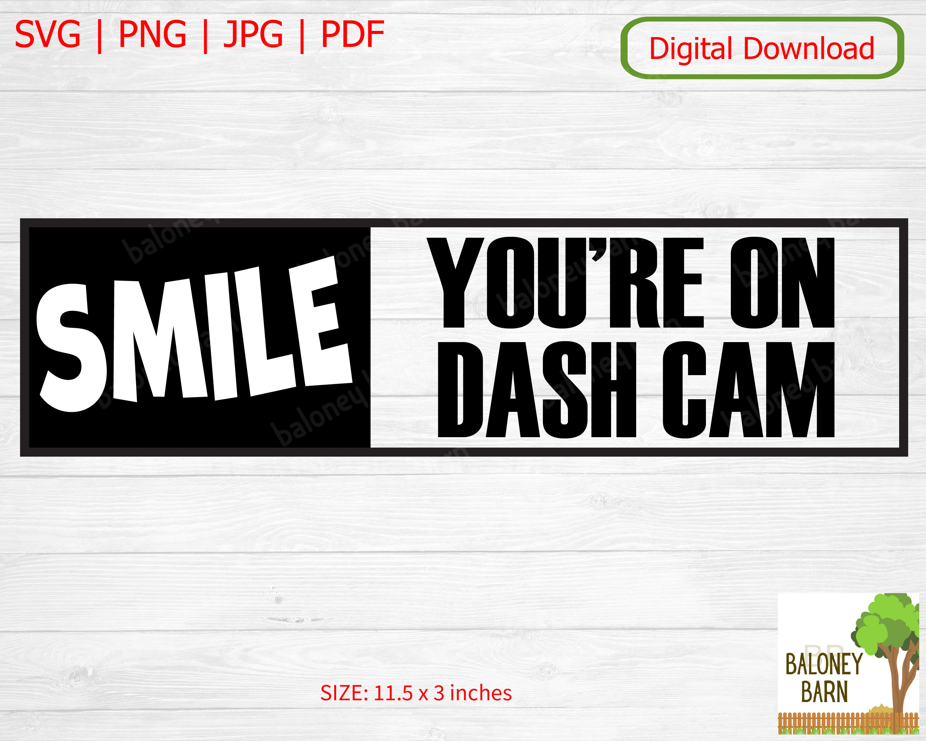 Bumper Sticker SVG Smile You're on Dash Cam on Camera - Etsy