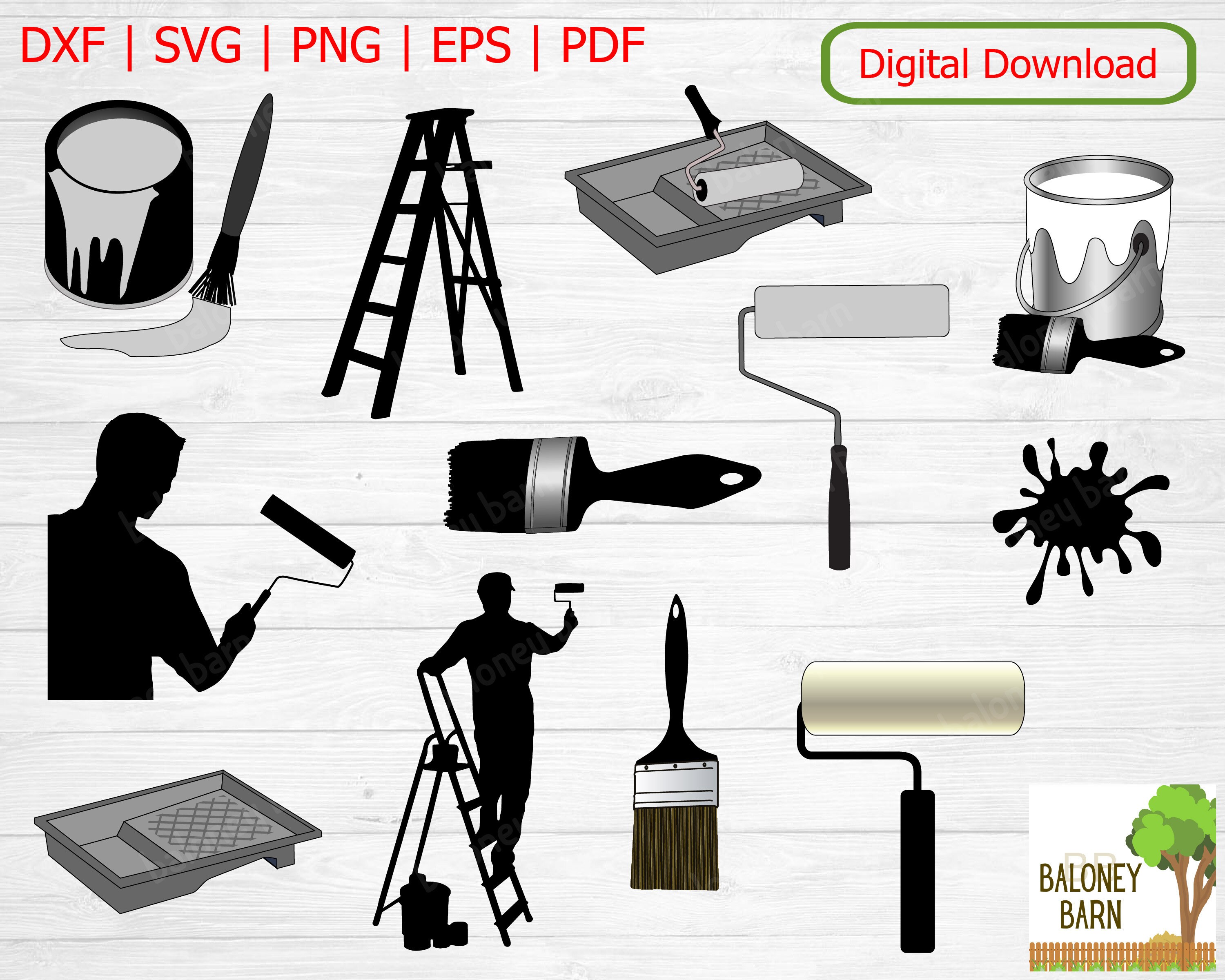 Painting Clipart Paint SVG Paint Silhouette Paint Tray - Etsy