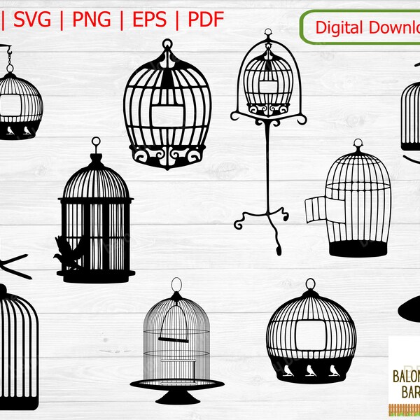 Bird Cage Clipart - Etsy