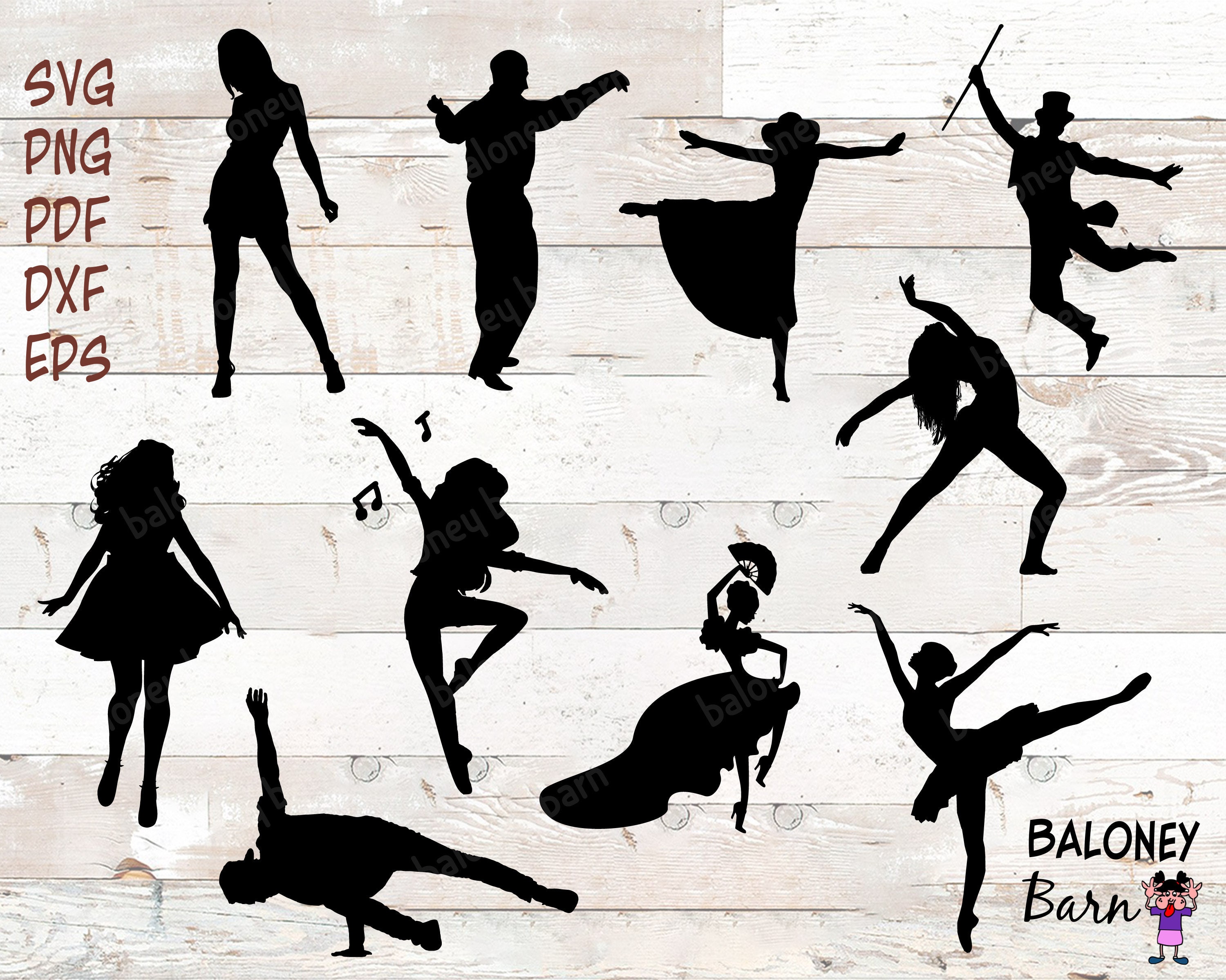 Dancing Clipart Dancing SVG Man Dancing Silhouette Woman - Etsy Canada