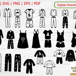 Pajamas Clipart, Pyjamas Silhouette, Comfy Sleep, Nightgown SVG, Men ...