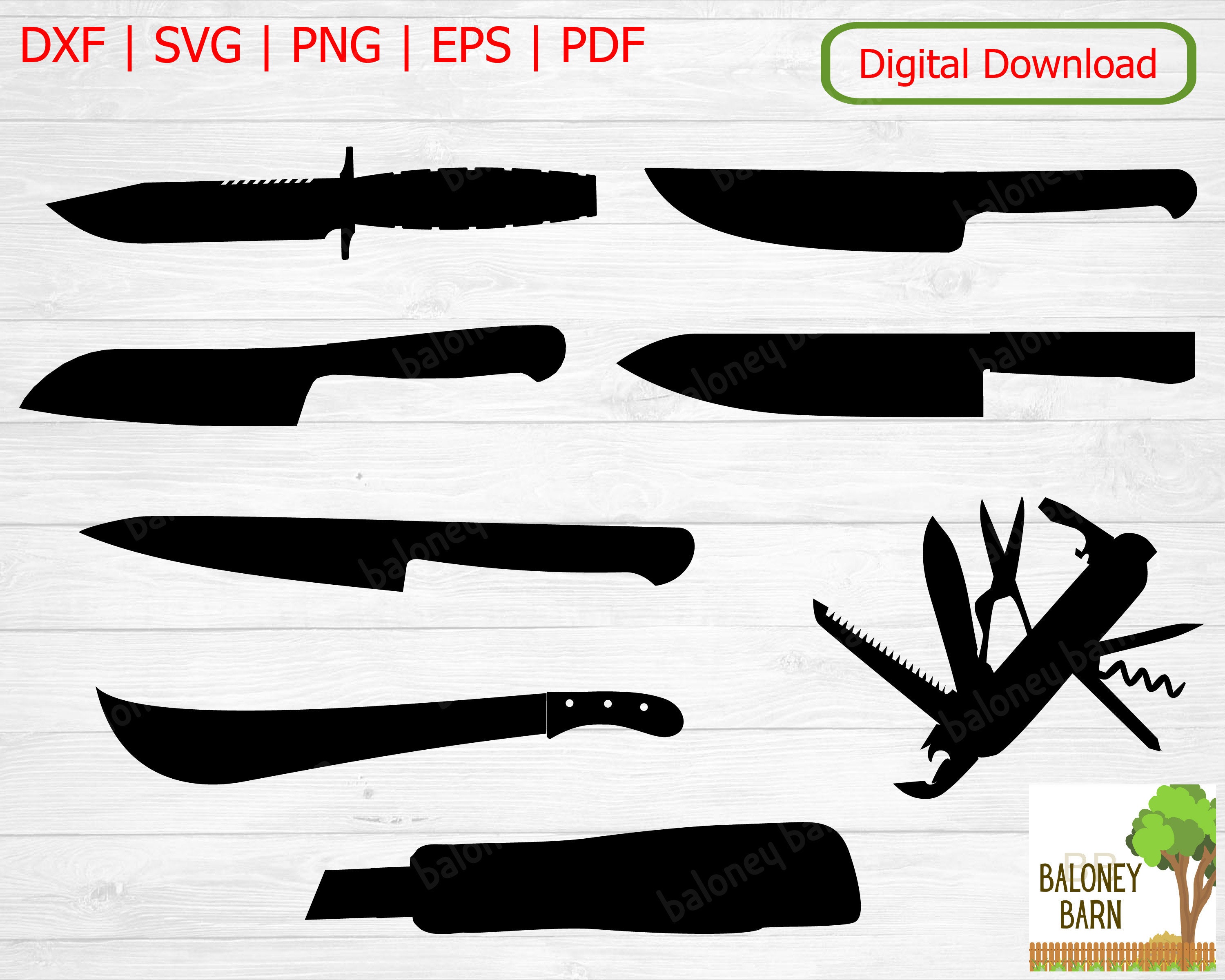 Knife Clipart, Knife SVG, Knife Silhouette, Cutting Knives, Carving ...
