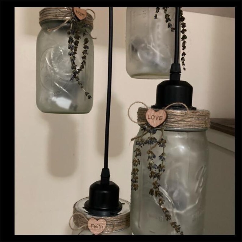 Lavender Rustic Fairy Light Hanging Chandelier Remote-control Battery ...