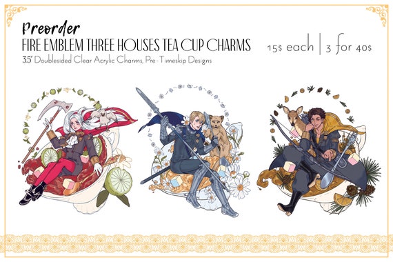 Fire Emblem Three Houses: 3.5 Tea Cup Charms - Etsy