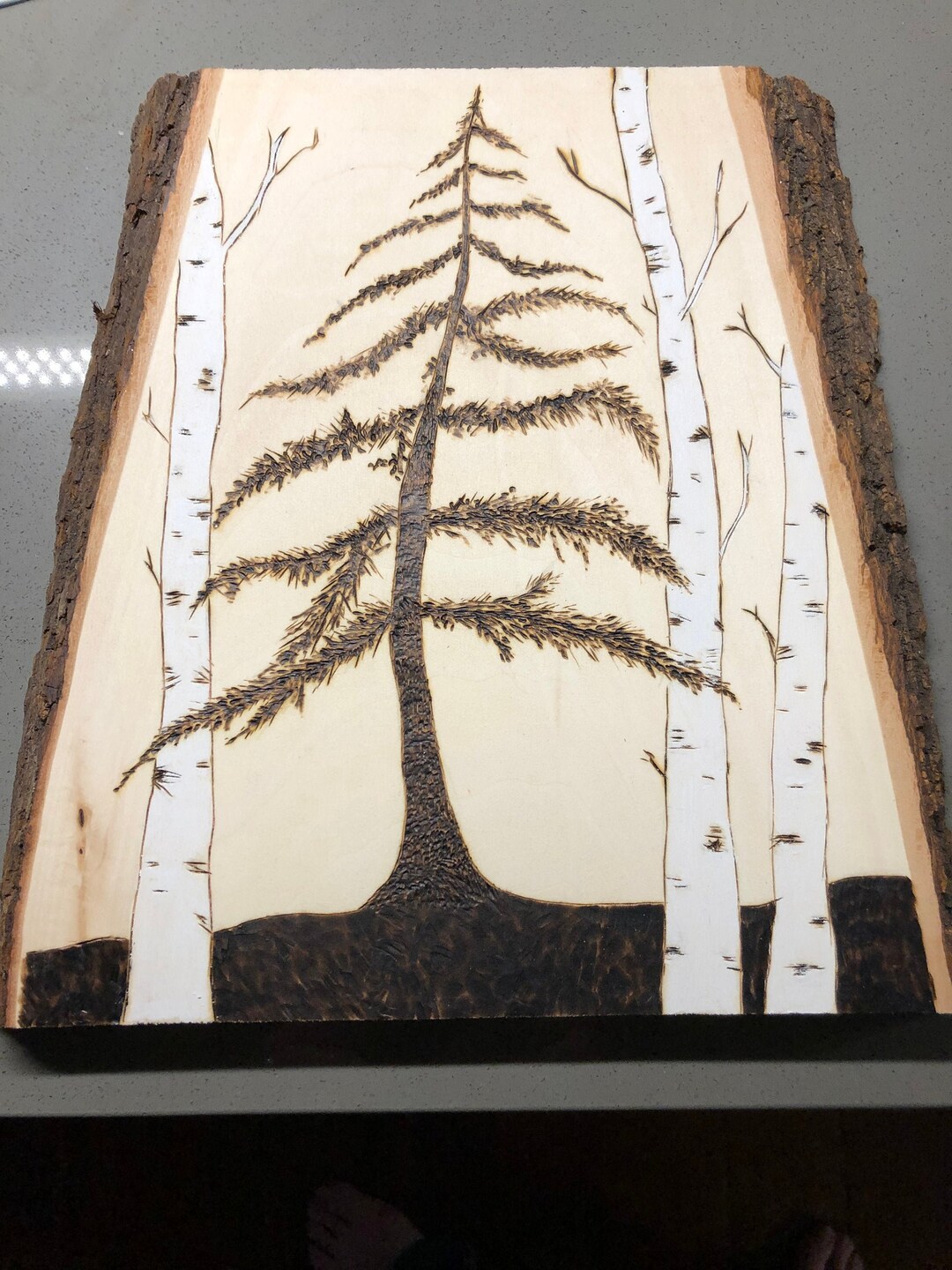 Wood Burned Trees - Etsy