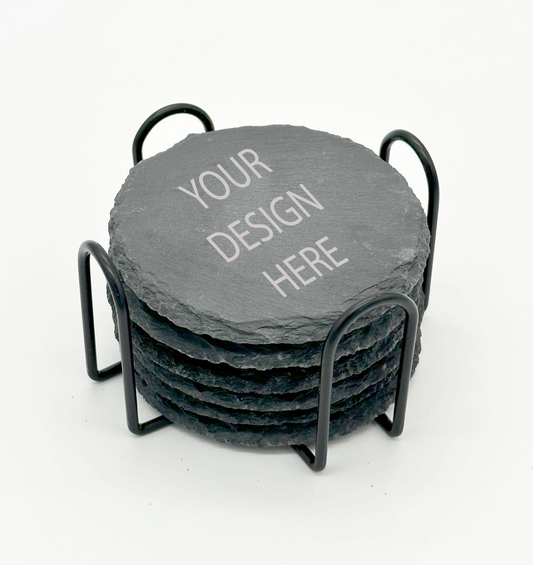 Custom Engraved 4 Inch Round Slate Coasters - Etsy