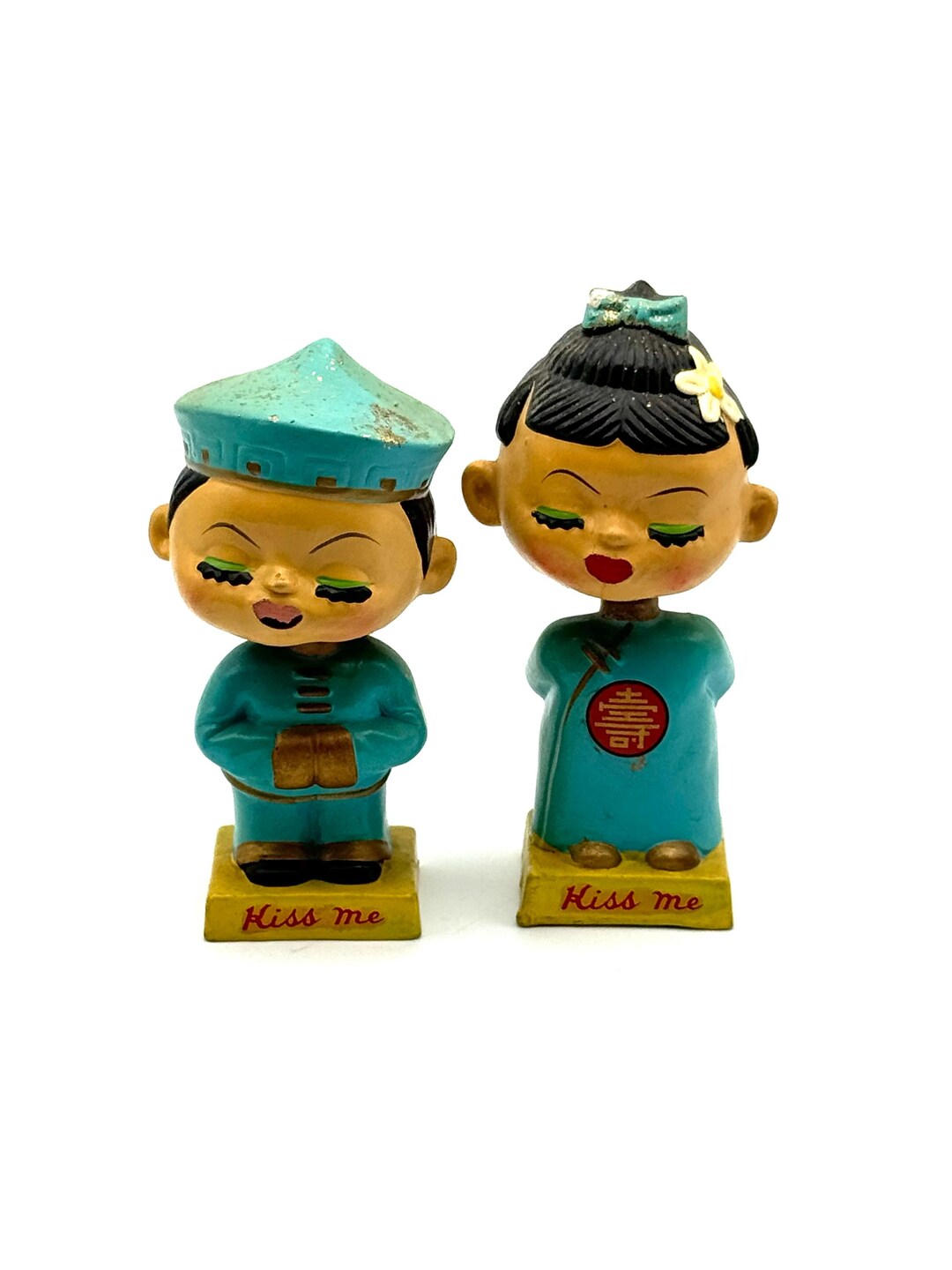Kiss Me Bobbleheads, Japanese Girl and Boy, Made in Japan, CDGC Imports ...