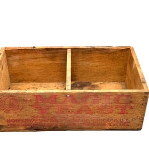 Antique Wooden Crate, Magic Yeast, Display Box, Vintage Advertising ...