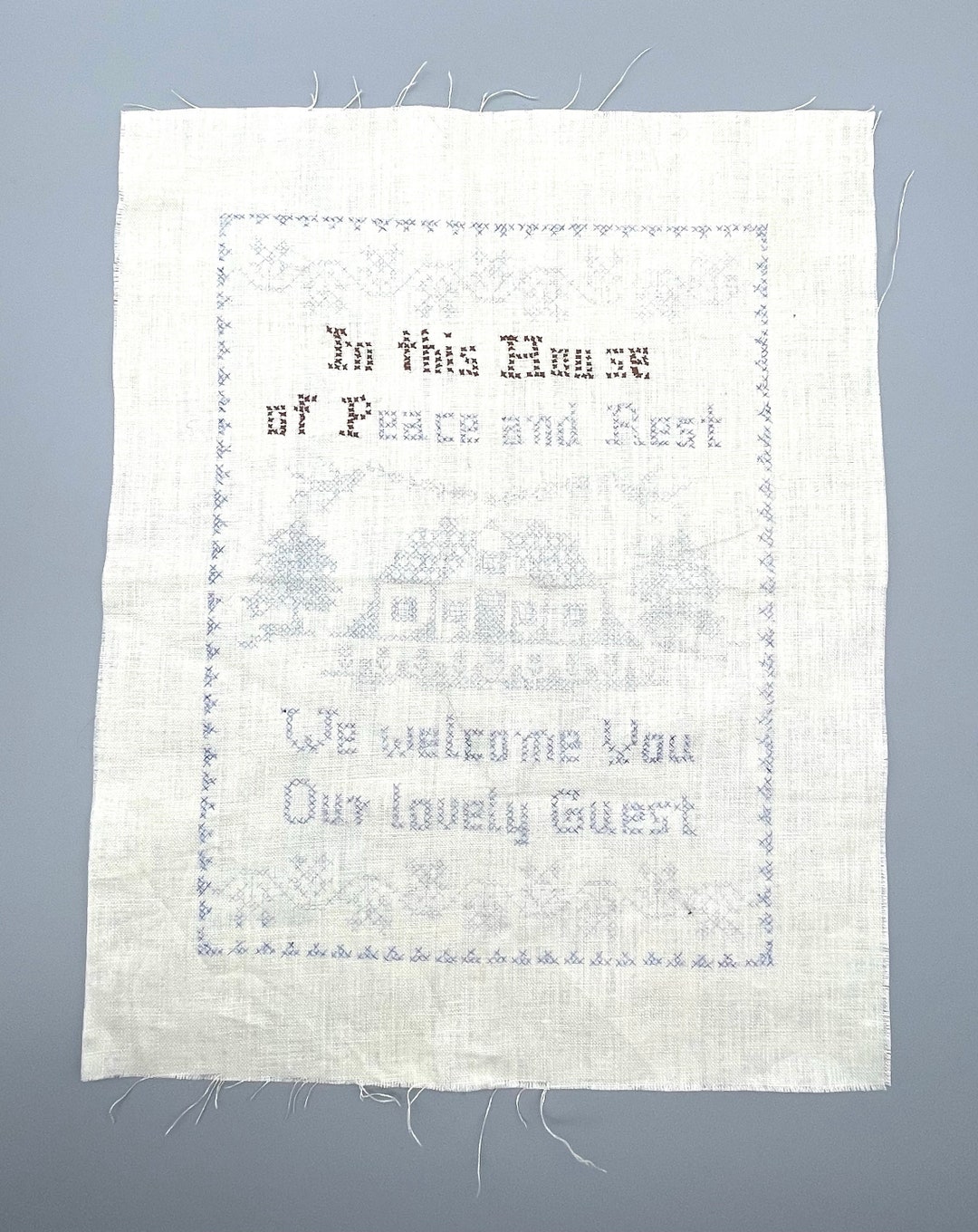 Vintage Cross Stitch Sampler, in This House of Peace and Rest, We ...