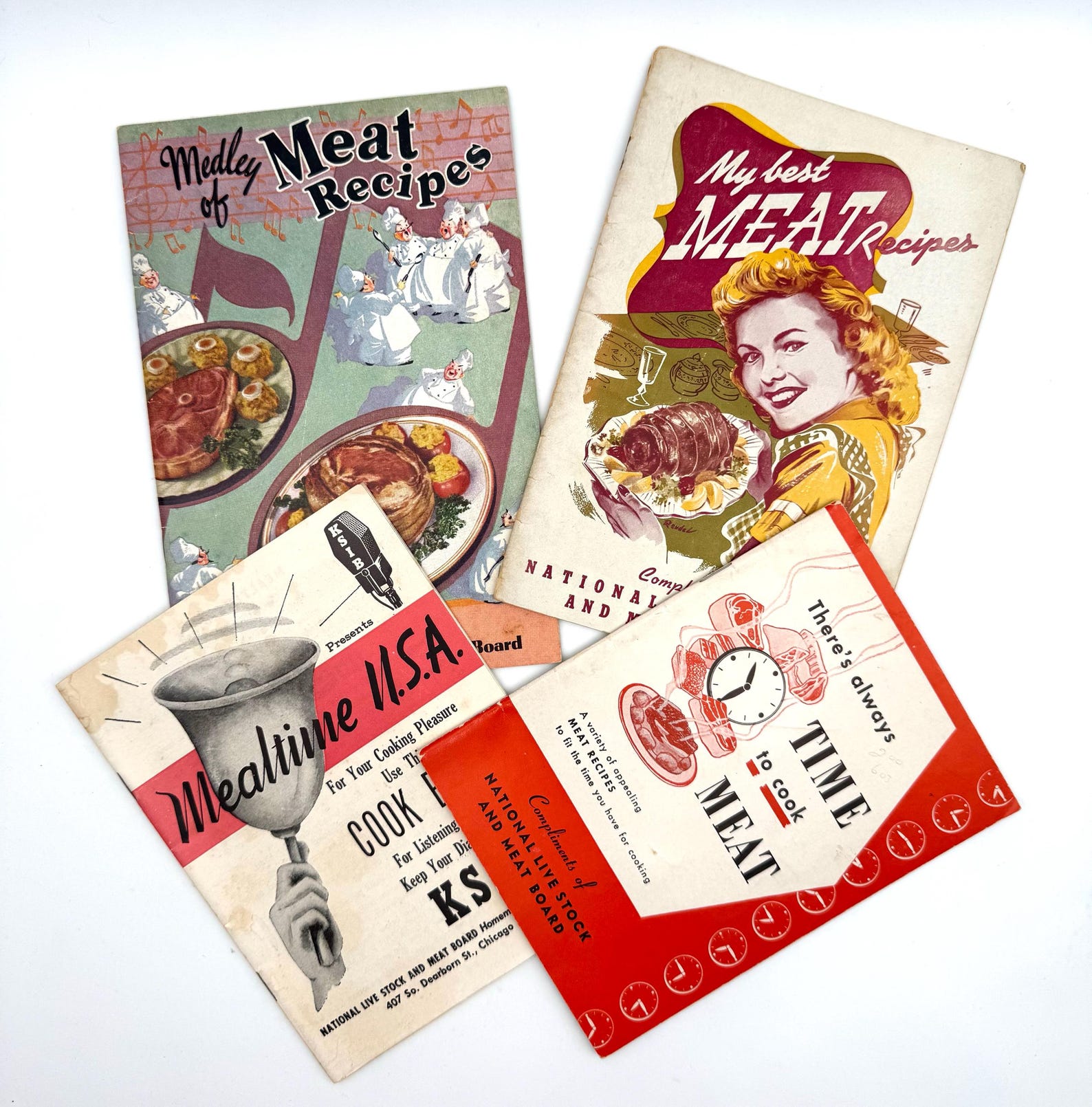Advertising Recipe Booklets, National Livestock and Meat Board, Vintage ...