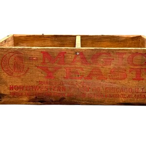 Antique Wooden Crate, Magic Yeast, Display Box, Vintage Advertising ...