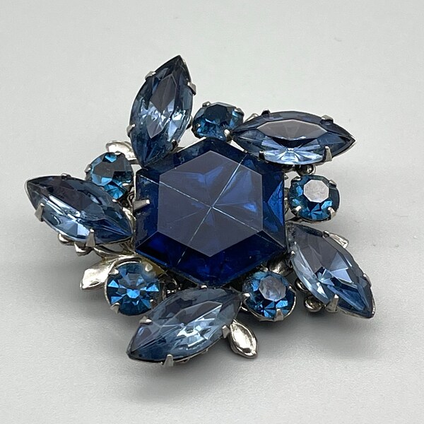 Blue Glass Brooch - Etsy