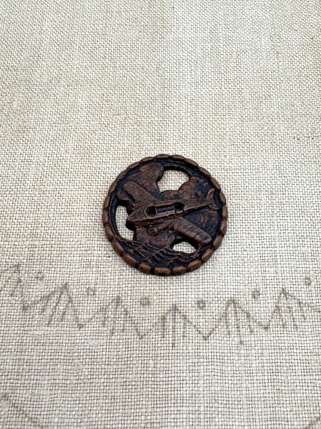 Airplane Button, Processed Wood, Vintage Sewing, 38mm, Burwood ...