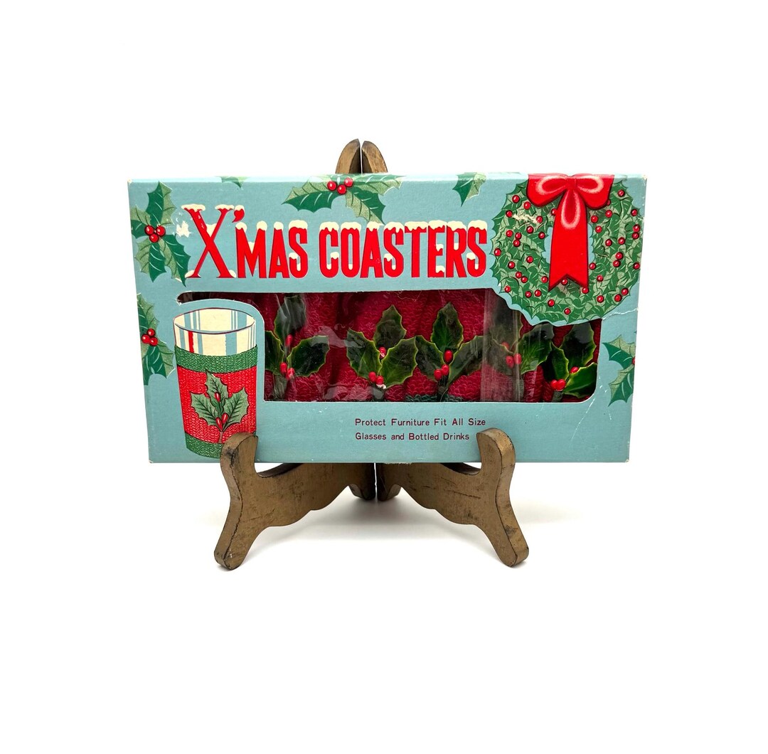 Vintage Barware, Kitschy Christmas, Drink Koozies, Holly and Berries ...