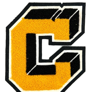 Varsity Patch, Vintage Chenille Letterman's Jacket Patch, Black and ...