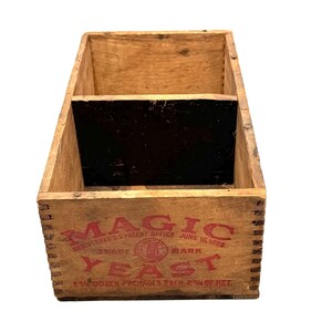 Antique Wooden Crate, Magic Yeast, Display Box, Vintage Advertising ...