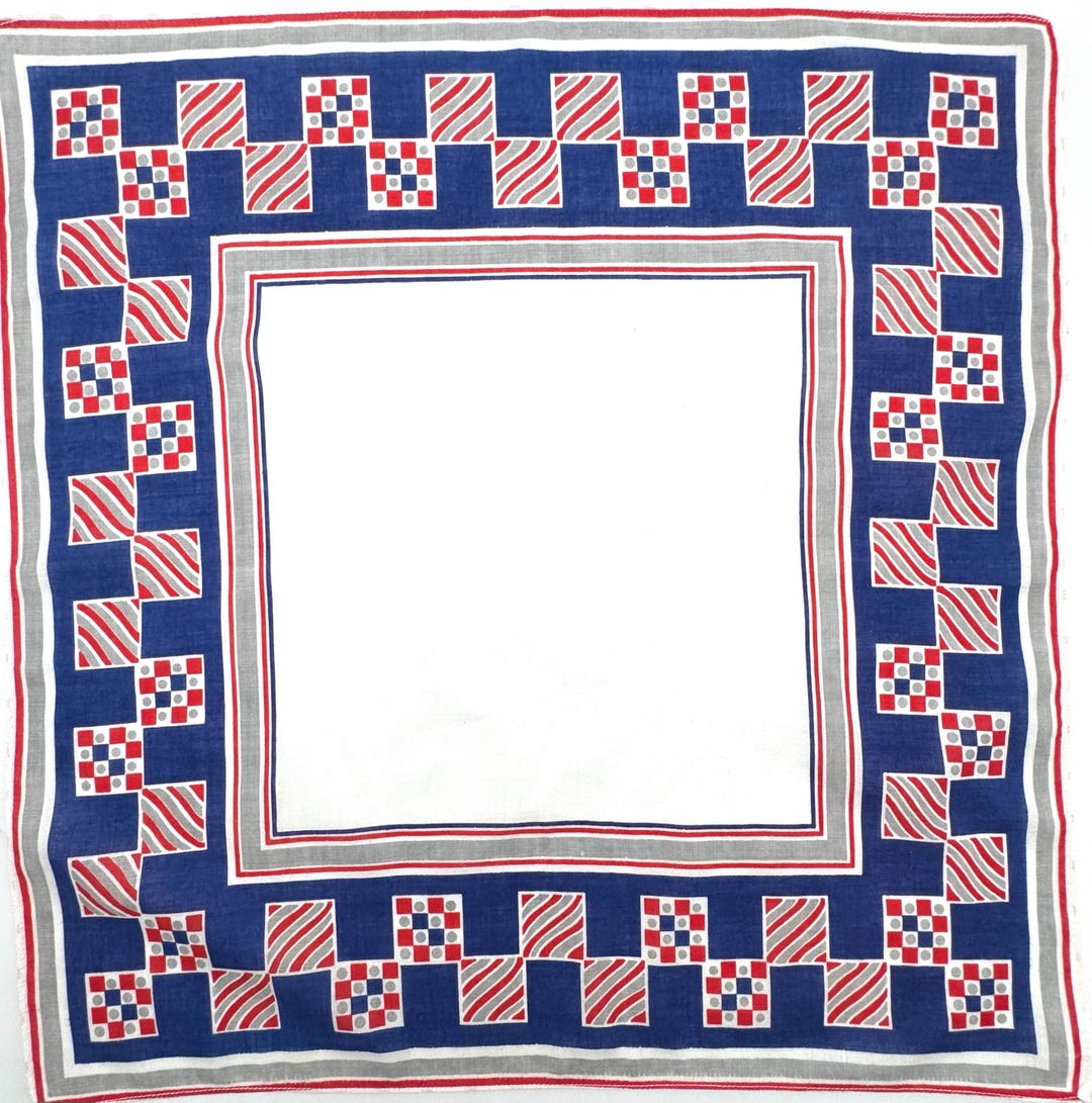 Ladies Handkerchief, Red and Blue, Nautical, Men's Handkerchief ...
