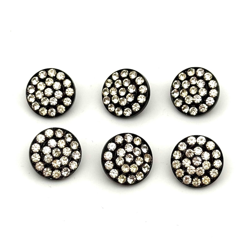 Black Rhinestone Buttons - Etsy
